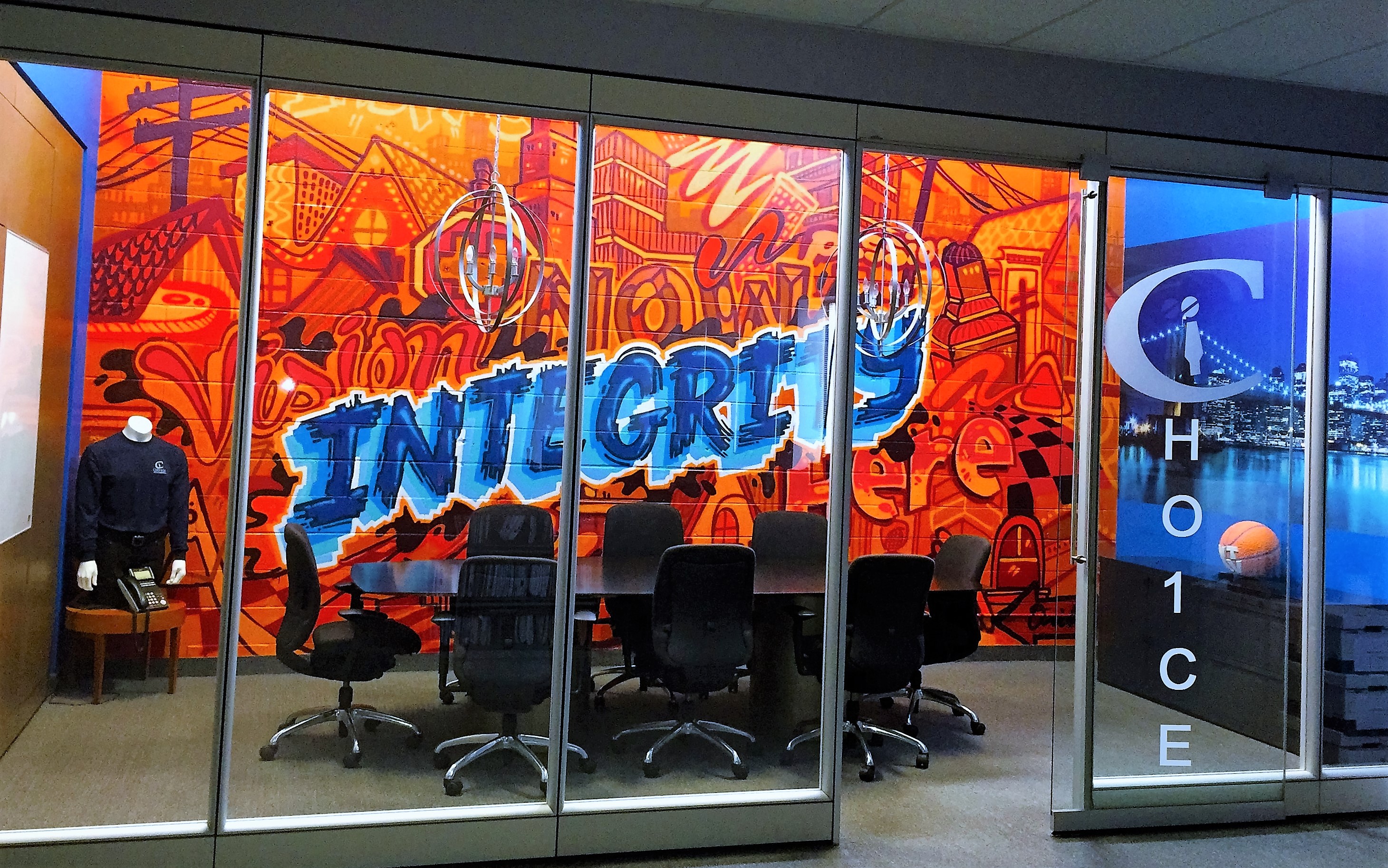 Graphics on Architectural Walls and Panels Take Furniture Installation ...